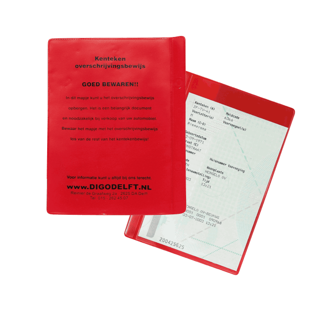 Mapje geschikt voor het opbergen van het tenaamstellingscode formulier ...